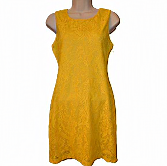 Snap | Dresses | Snap Lace Sleeveless Dress Yellow M | Poshmark
